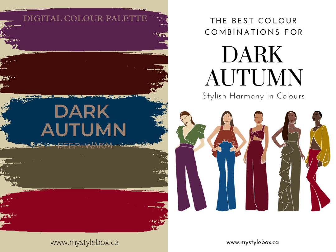 Dark Autumn Season Color Palette and Combinations Bundle